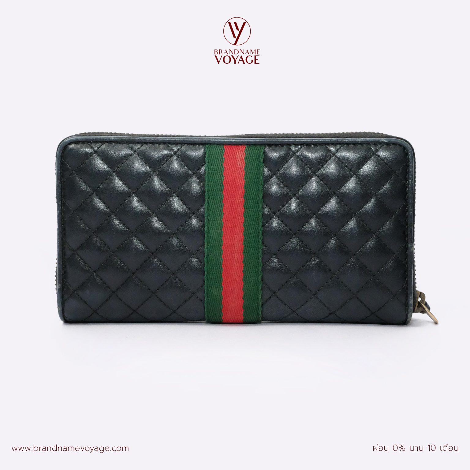 GUCCI ZIP AROUND WALLET BLACK QUILTED LEATHER - BRANDNAME VOYAGE